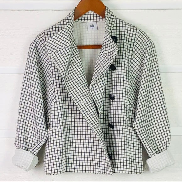 CAbi | Jackets & Coats | Cabi 373 Windowpane Jacket Black Casual Or ...